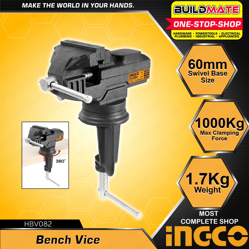 BUILDMATE Ingco Bench Vice 60MM with Anvil Body Cast Iron Bench Vise ...