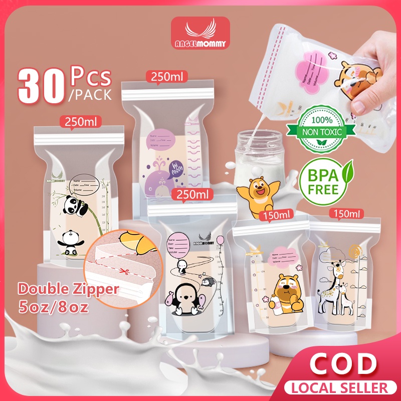 30PCS(1BAG) Breastmilk Storage Bag BPA Free Breast Milk Storage Double ...