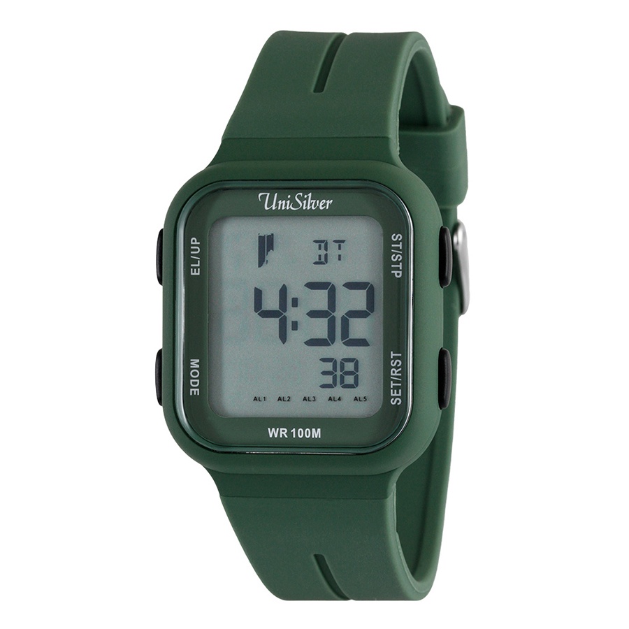 UniSilver TIME Men's Digital Army Green Rubber KW4069-1004 Watch ...