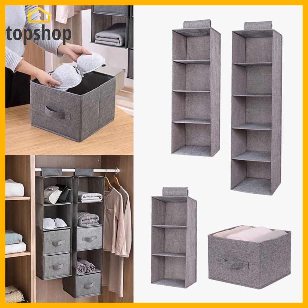 TOPSHOP 3/4/5 Layer Hanging Closet Organizer Shelf Storage Box ...
