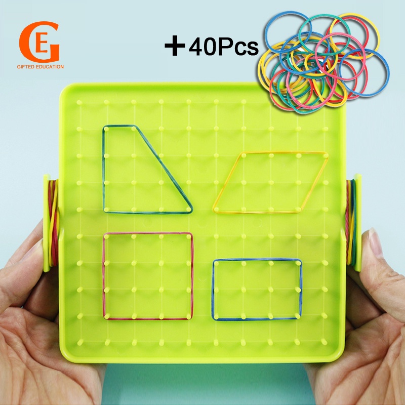 Plastic Nail Plate Children Primary Math Geoboard Kids Geometry Shape ...