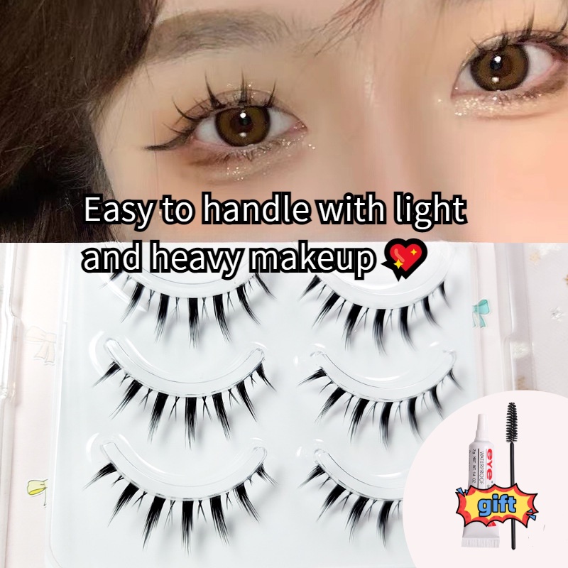 M09 Little Devil Comic Eye COS False Eyelashes，5pairs 3D Fairy Princess ...