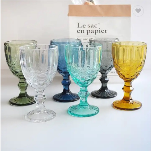 Keep Home 6pcs Modern Embossed Snake Pattern Goblet Glassware Water ...