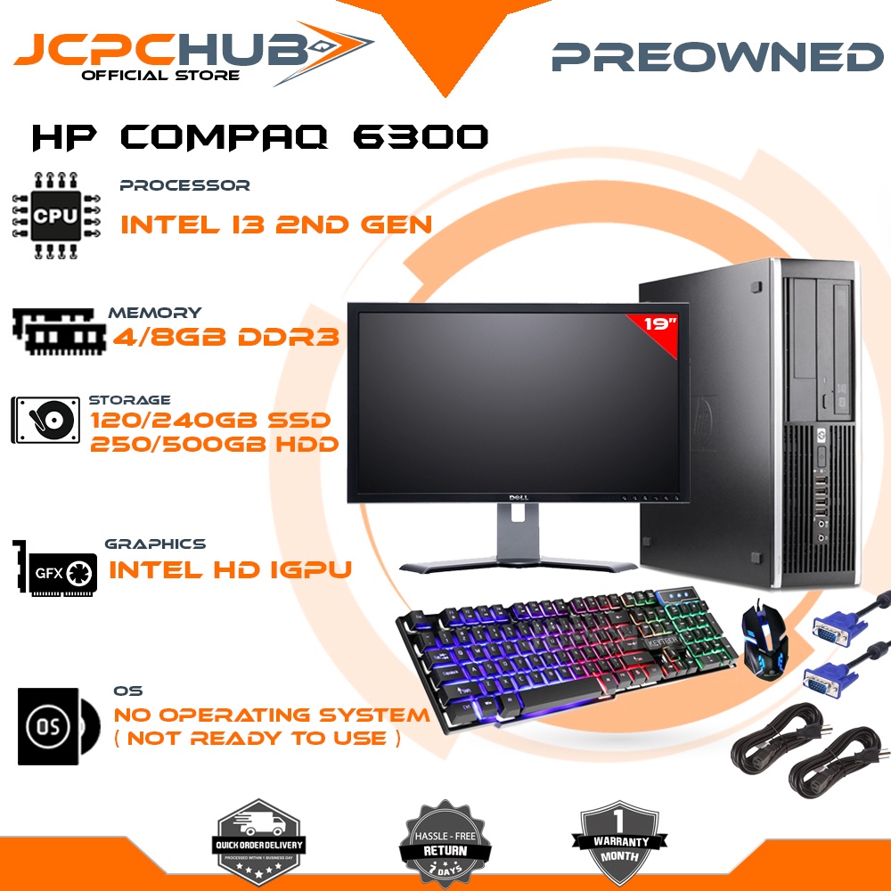 HP Desktop Set i3 2nd Gen Desktop Computer Package (NO OS) USED ...