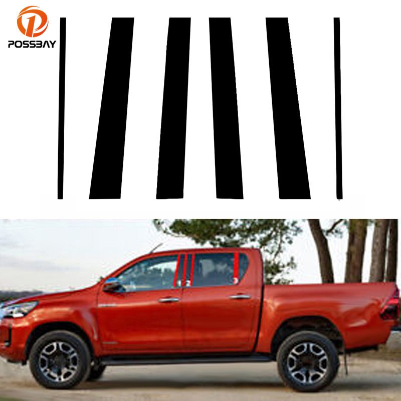 HOT Glossy Black Car Window Pillar Posts Door Trim Cover Stickers Decal ...