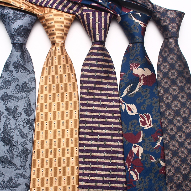 8CM Business Tie Men Casual Hand Small Flower Cashew Nut Checkered ...
