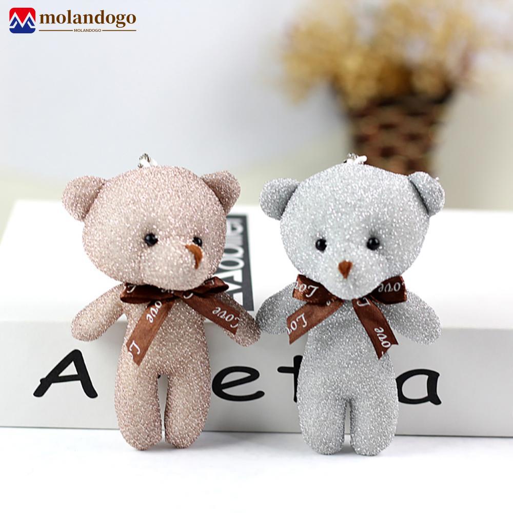 MOLANDOGO 1pc 12CM Teddy Bear Plush Toy with Ribbon Bow Siamese Bears ...