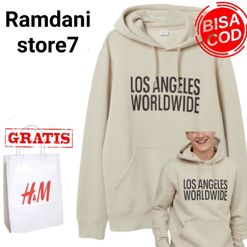 Hoodie H&M LOS ANGELES WORLDWIDE Hnm Full teg, label (free paperbag ...