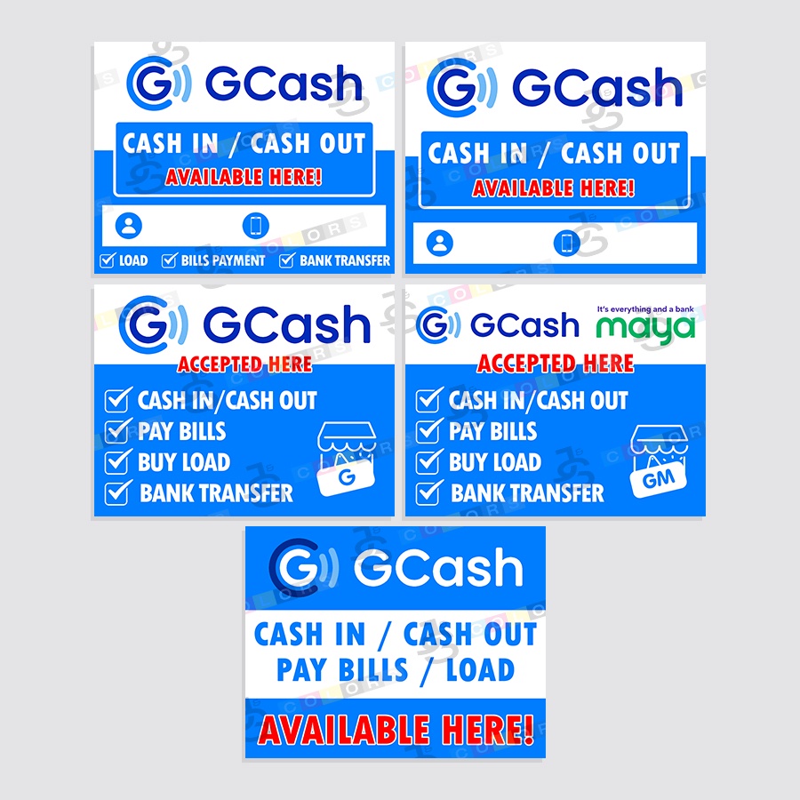Gcash Cash In and Out Bussiness Sign: Laminated/On Board | Shopee ...