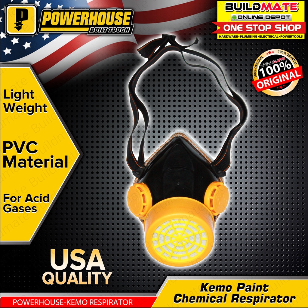 Buildmate x POWERHOUSE KEMO Paint Chemical Respirator Mask Dust ...