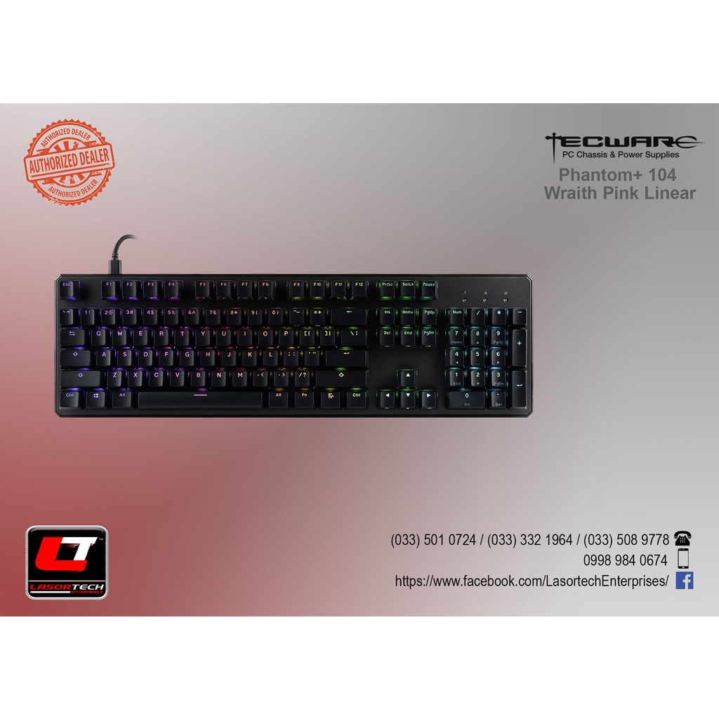 Tecware Phantom+ mechanical keyboard 104 keys Wraith Pink Linear ...