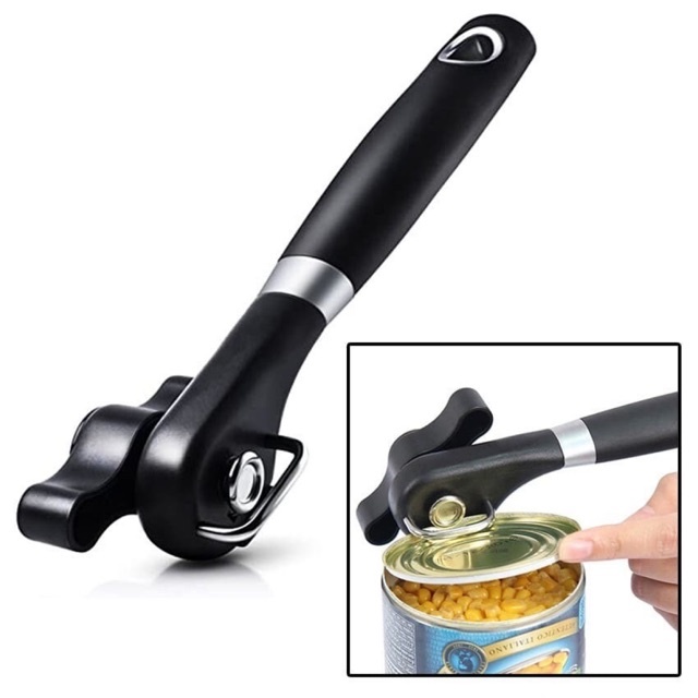 Safety Can Opener Smooth Edge Can Tin Opener Stainless Steel with Turn ...