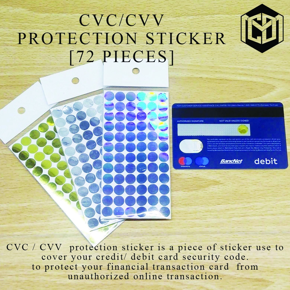 CVC / CVV DEBIT AND CREDIT CARD PROTECTION STICKER [ 72 PIECES ...