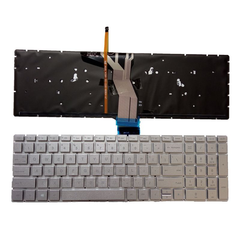 US backlit Silver Keyboard for HP 15-ef 15-bs 15-cc 15-cd 15-ck 15M-BQ ...