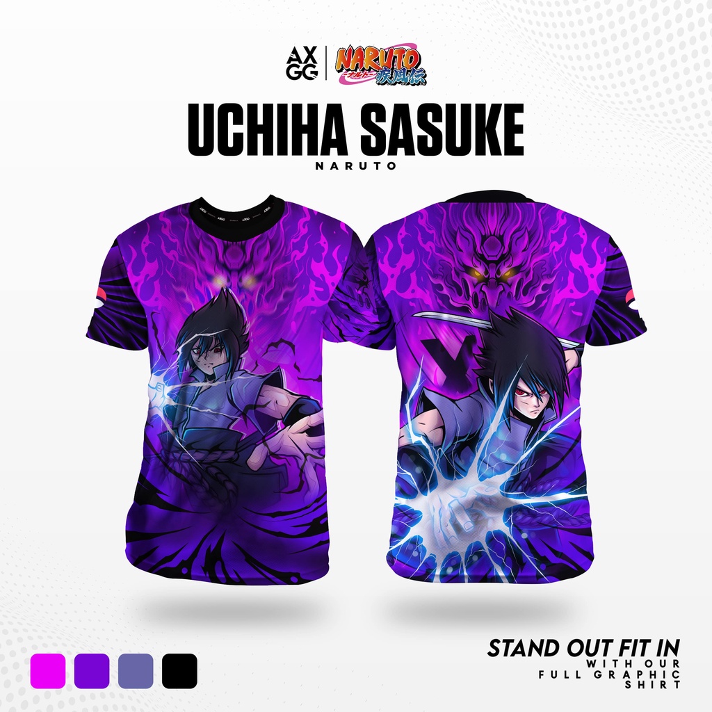 AXGG ' Naruto - Sasuke ' Anime T-Shirt/Long Sleeve/Jacket | Shopee ...