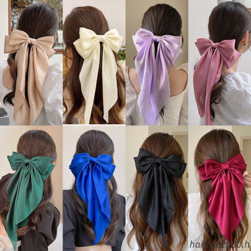Long Bow Hair Clip Big Ribbon Hair Pin Elegant Fashion Hair Accessory ...