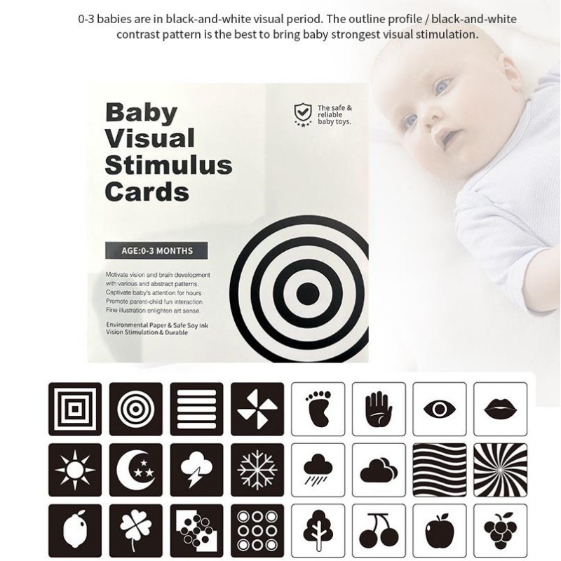 Black and white card infant early education card training newborn baby ...