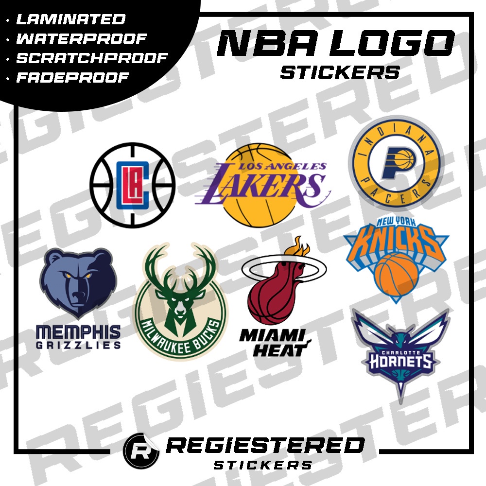 PT 2 NBA Logo Sticker Waterproof Laminated Outdoor Indoor Helmet ...