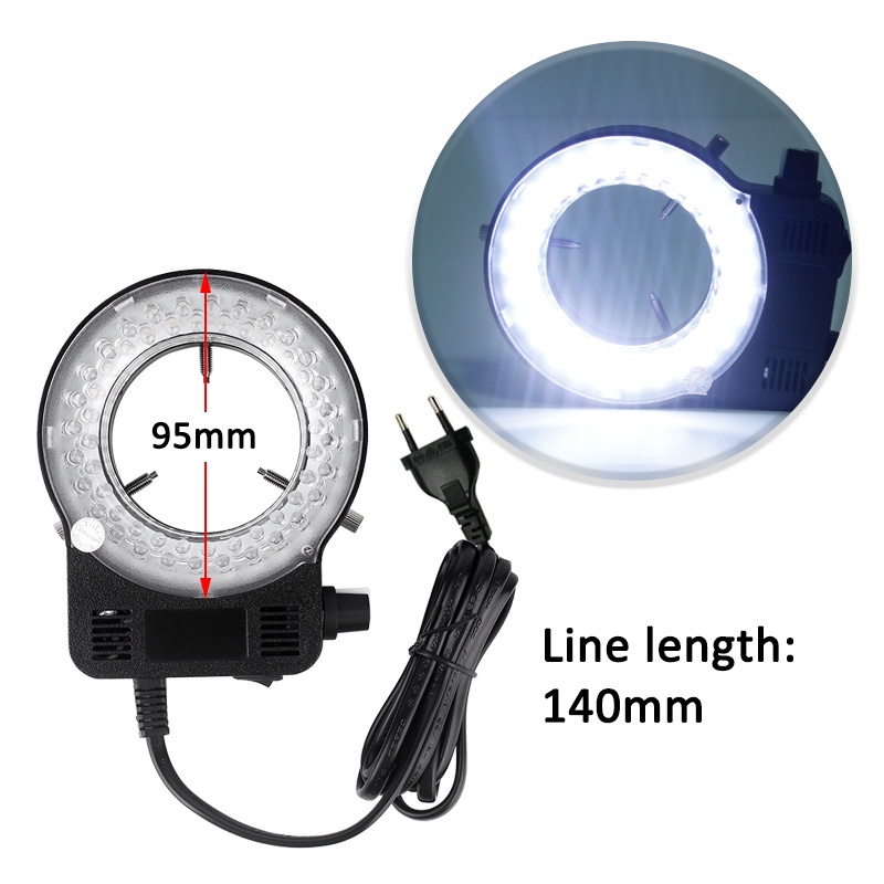 KUAIQU Microscope Illumination 56 Led Adjustable Ring Light 1-100% For ...