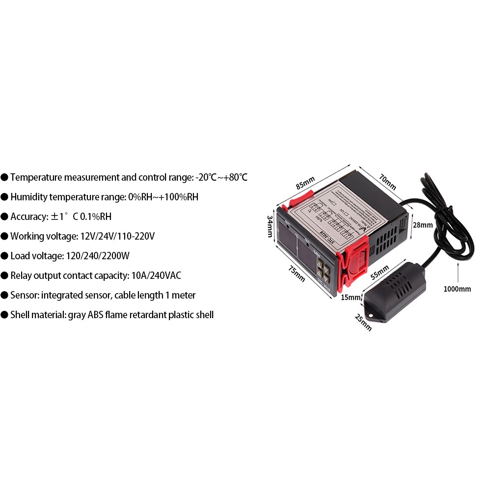 Smart Digital Temperature Humidity Controller Dual Digital Display ...