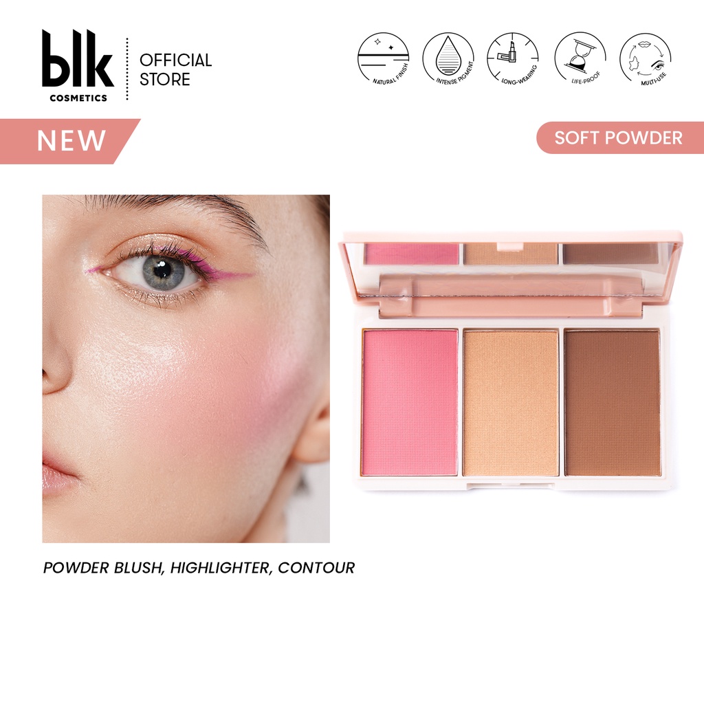 blk cosmetics daydream powder blush, highlight, contour multipalette | Shopee Philippines