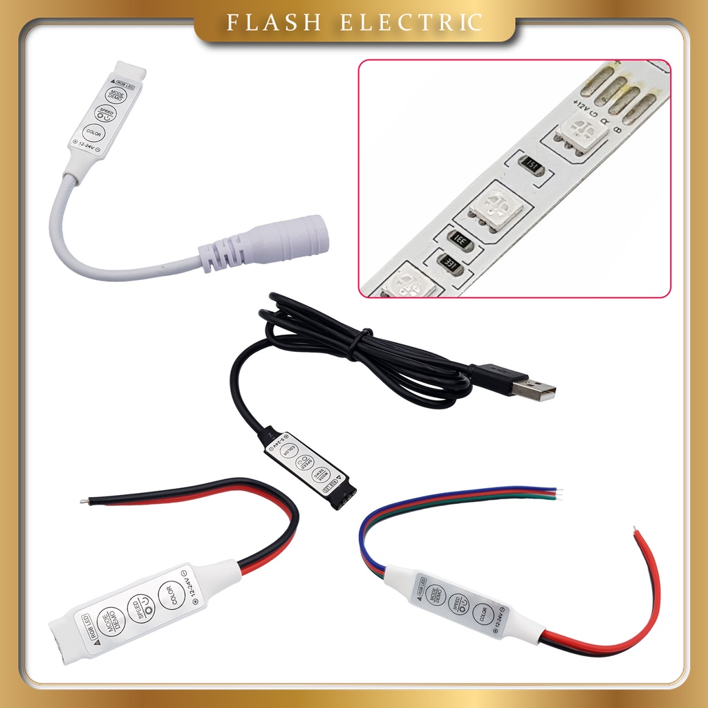Rgb 5050 3825 5V-12V-24VDC 4-pin Led control circuit (combination of ...