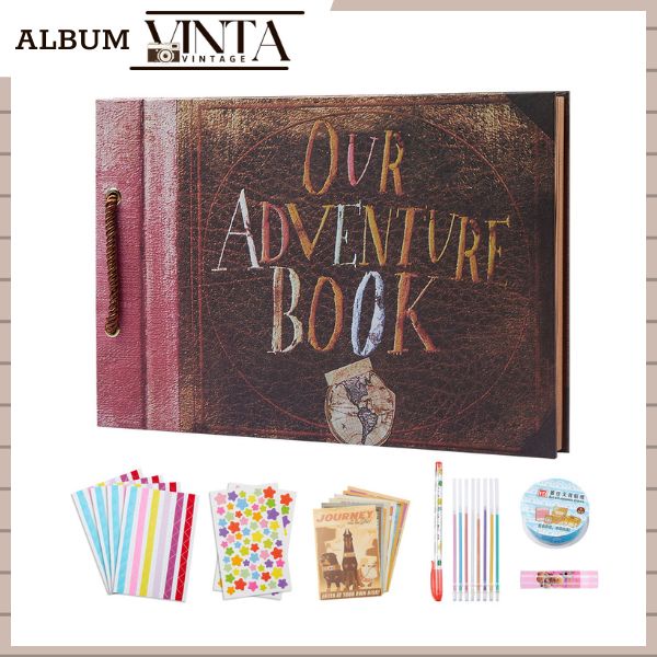 Vintage Style Self-Paste Photo Album, Scrapbook (Our adventure book ...