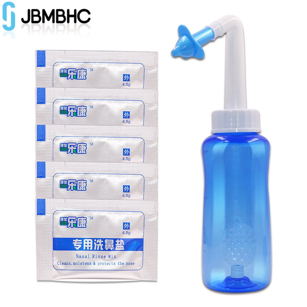 JBMBHC 300/500ml Neti Pot Sinus Rinse Bottle Nasal Wash Salt Set Nasal ...