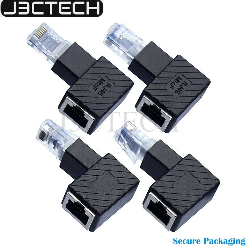 RJ45 Male to Female Elbow Network Cable Adapter 90 Degree Angled ...