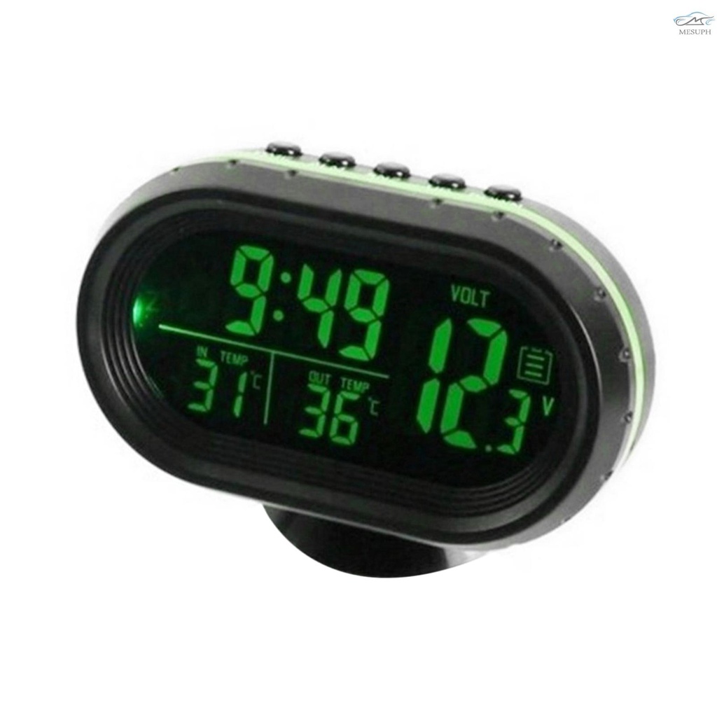 Mesp Car Thermometer Digital Clock DC 12V Automobile Clock LED Lighted ...