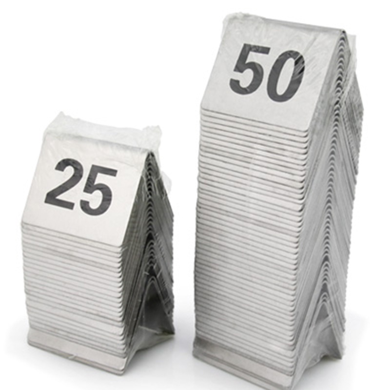 1 to 50 Stainless steel Table Number Cards Wedding Restaurant Cafe Bar ...