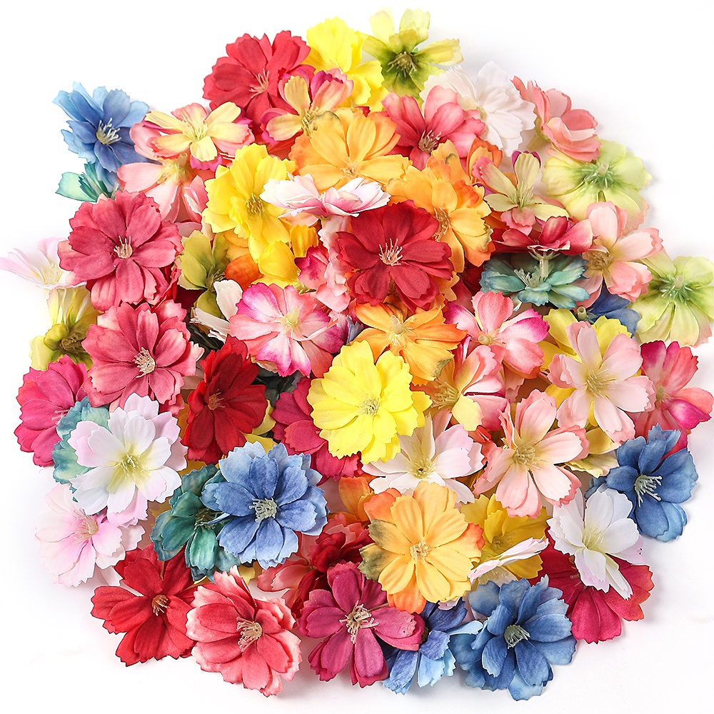 10PCs Artificial Daisy Flower Fake Flowers Head For Home Wedding ...