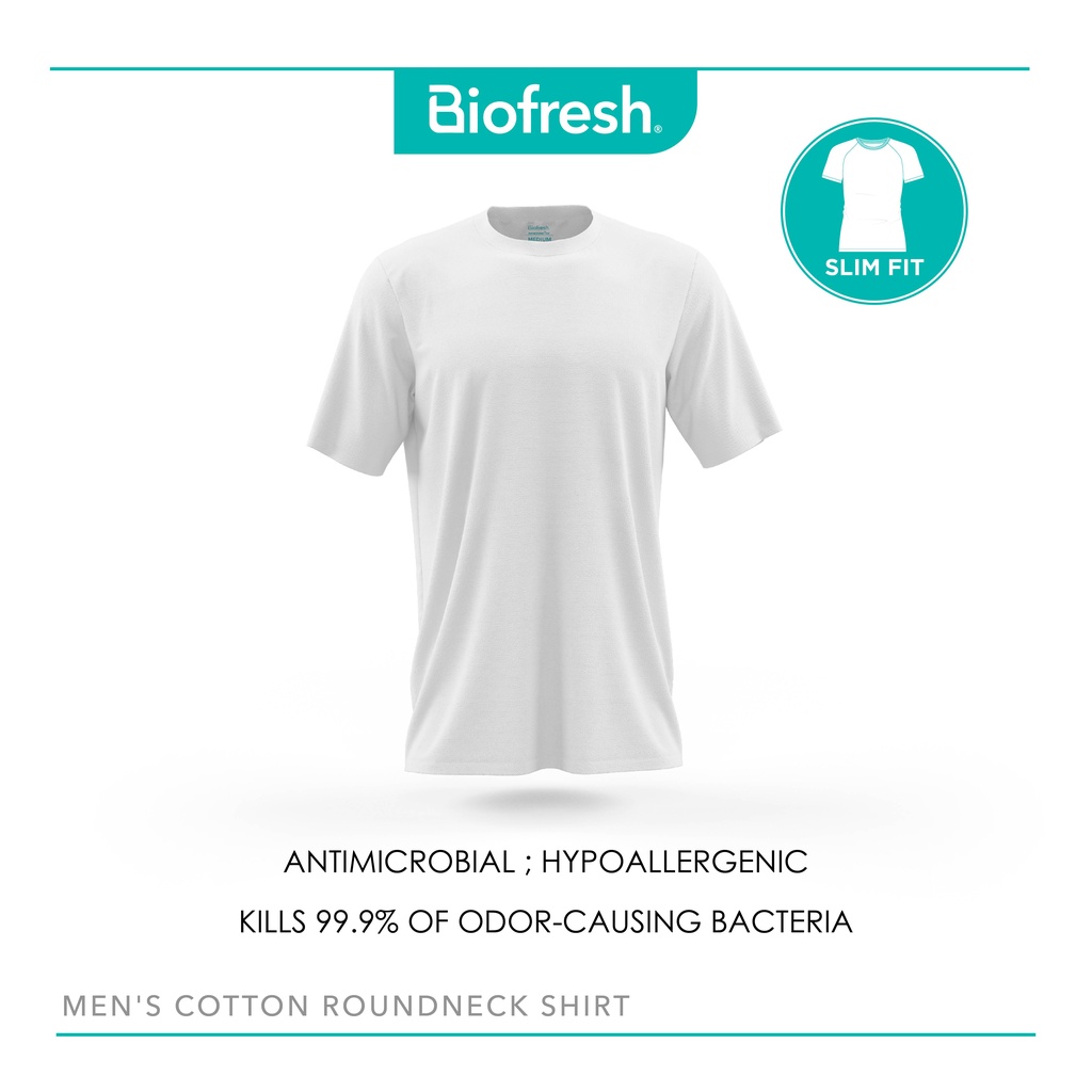 Biofresh Men's Antimicrobial Cotton Premium Slim Fit Roundneck Shirt 1 ...