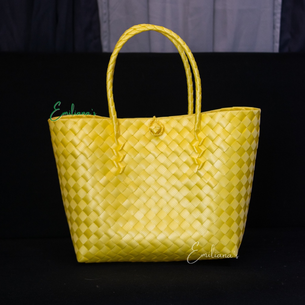 5 pcs Plastic Bayong Plain Color - Large Handmade Bag with Lock ...