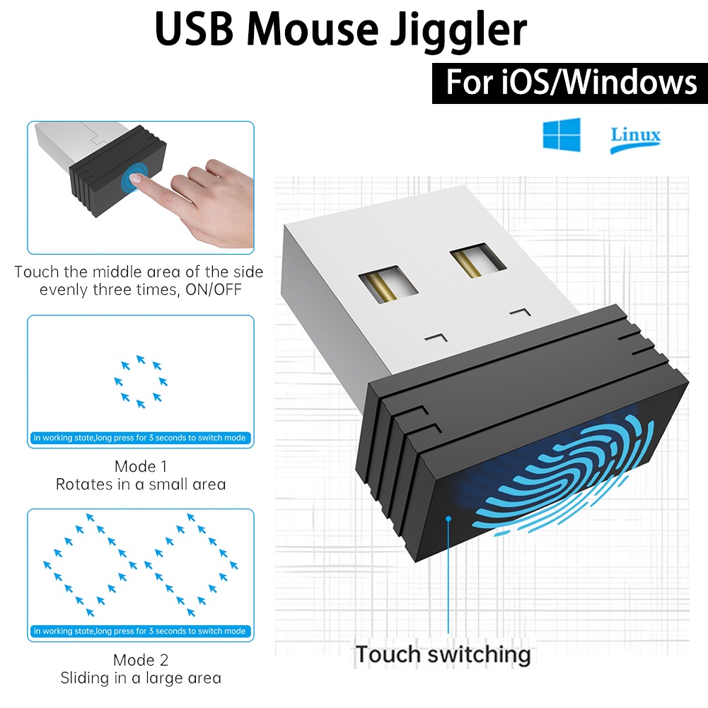 Mini Usb Mouse Touch Automatic Computer Anti-sleep Mouse Mover Awake ...
