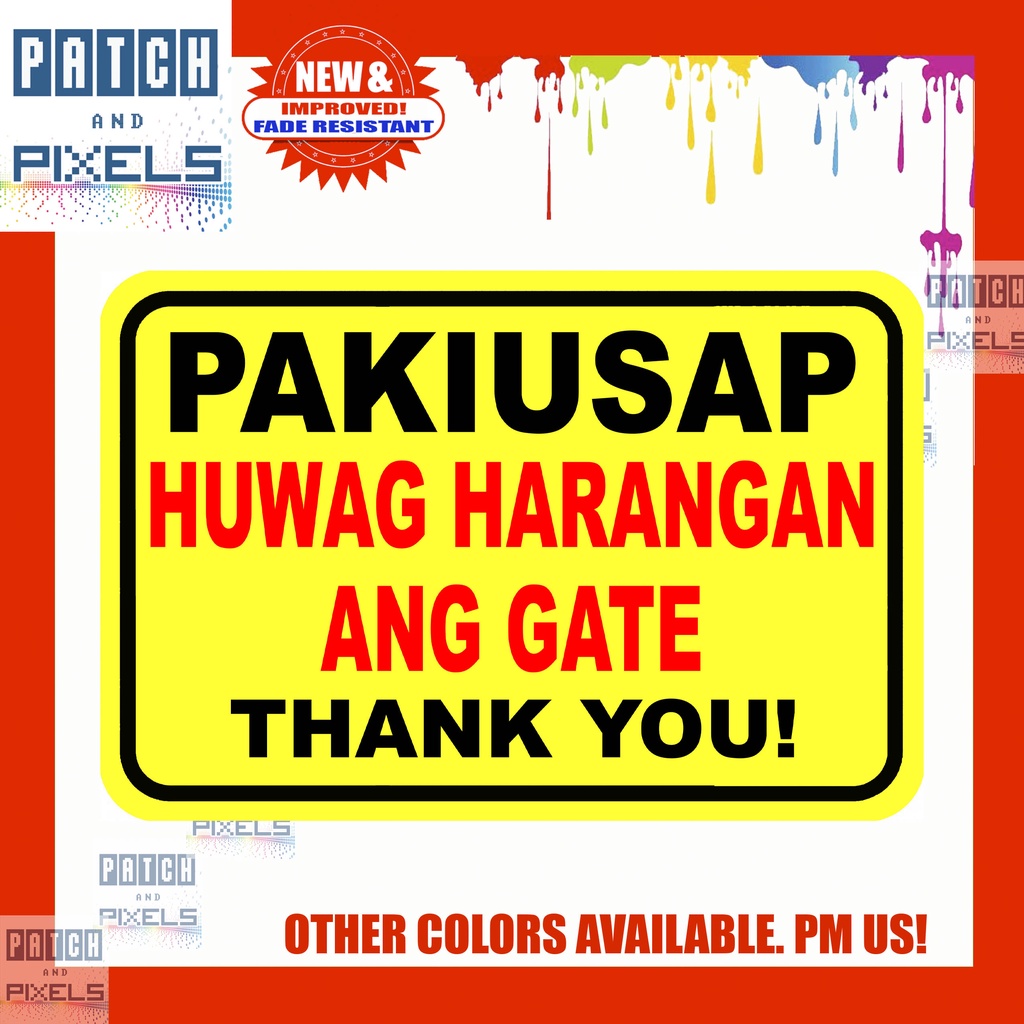 No Parking Sign Bawal Pumarada Sticker PVC/Metal Sheet Waterproof Non ...