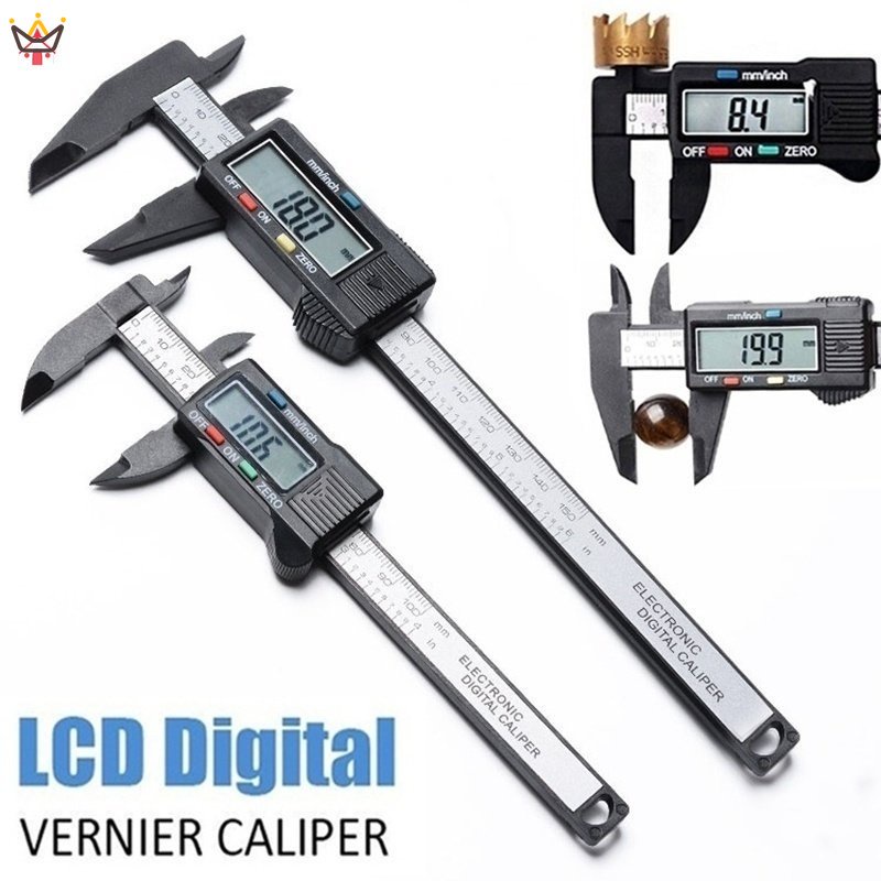 Digital Vernier Caliper 6 inch 150mm Dial Electronic Ruler Plastic ...
