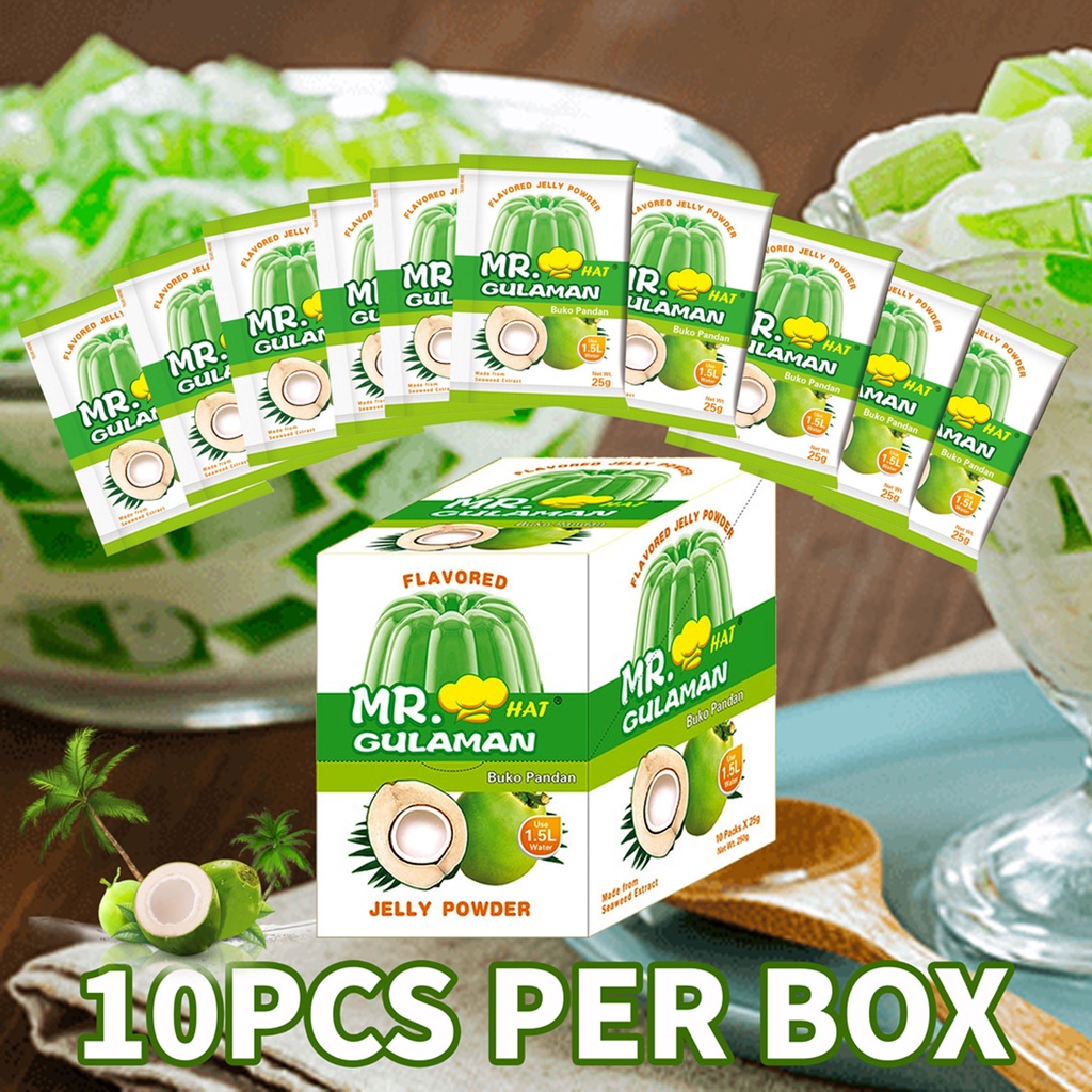 Mr. Hat Gulaman Unflavored Gulaman 10pcs Buko Pandan | Shopee Philippines