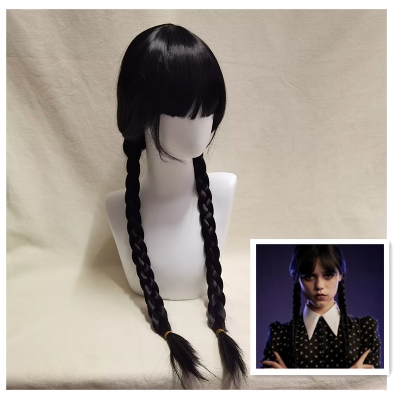 Wednesday Adams Wig The Adams Family Wig Animation Wig Black Double ...