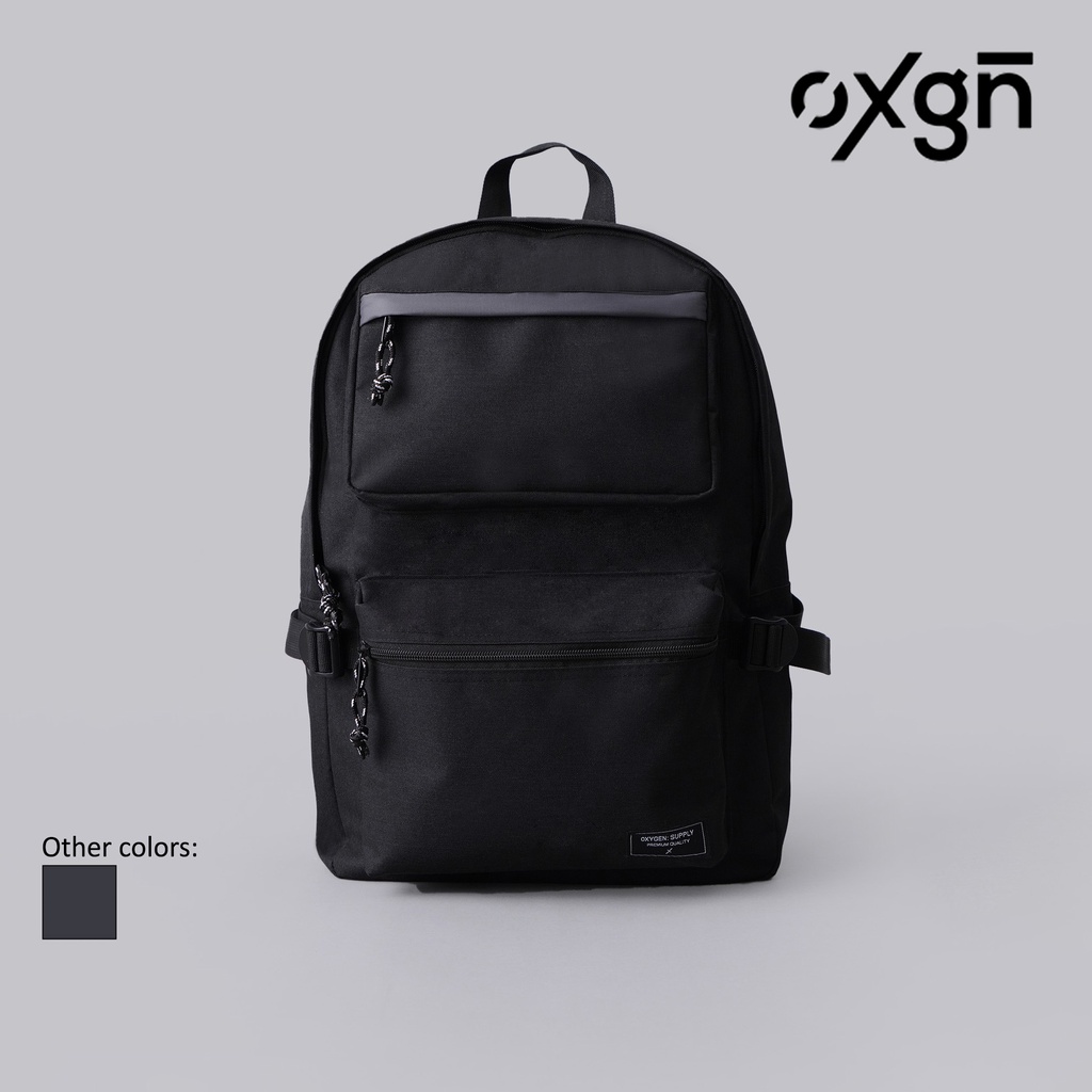 OXGN Multi-Pocket Backpack For Men And Women (Black/Charcoal) | Shopee ...