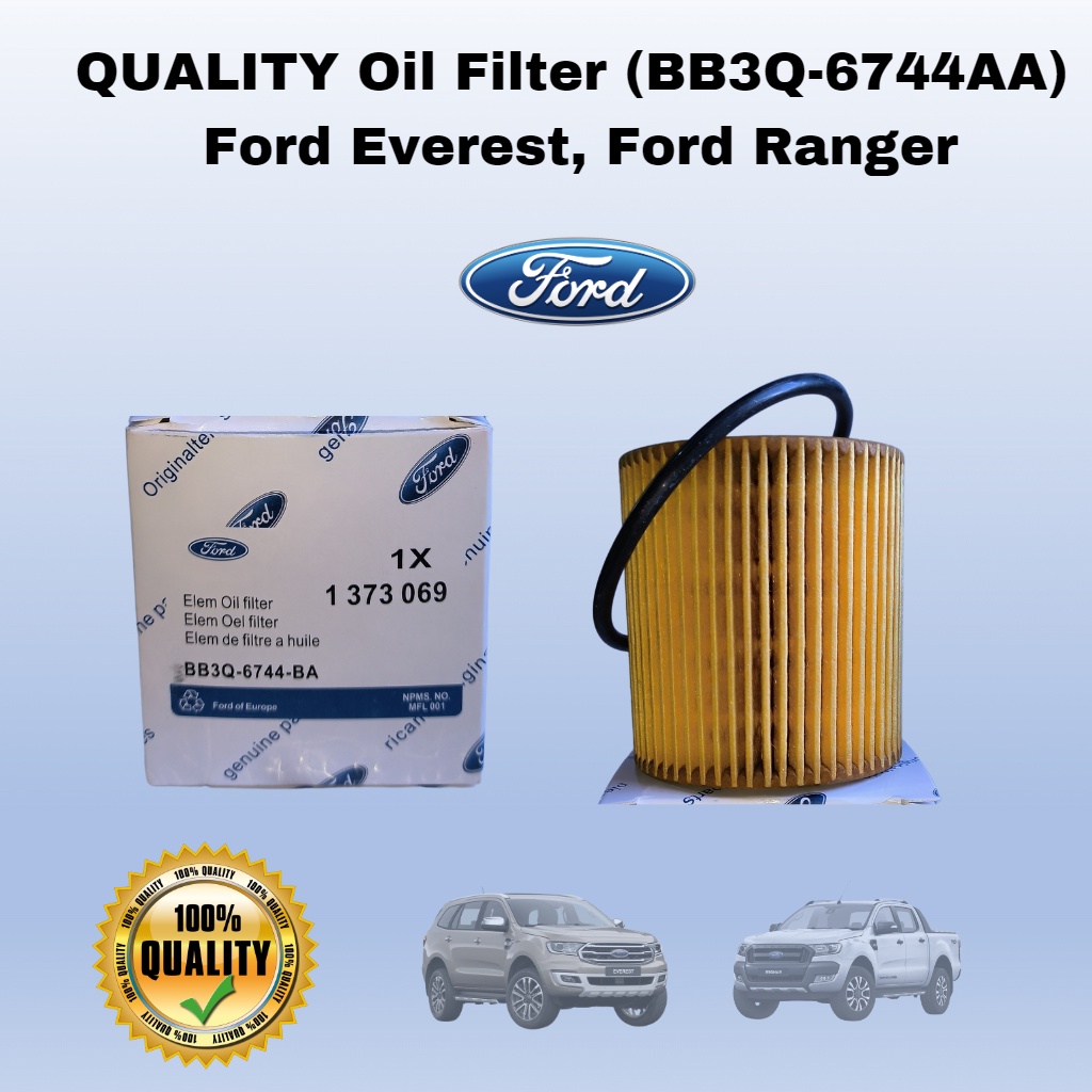 QUALITY Oil Filter (BB3Q-6744AA) Ford Everest, Ford Ranger | Shopee ...