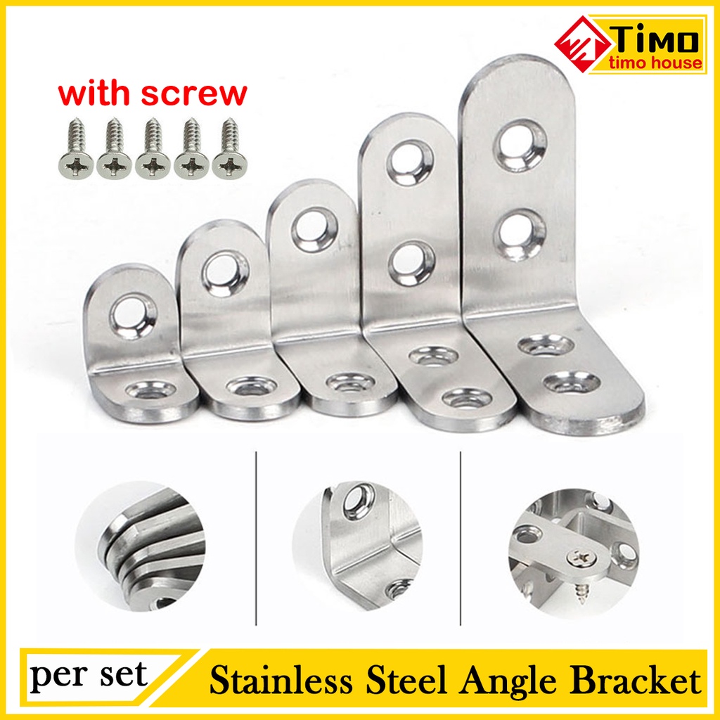 (10pcs/2pcs) Stainless Steel Angle Bracket Cabinet Bracket Corner Brace ...