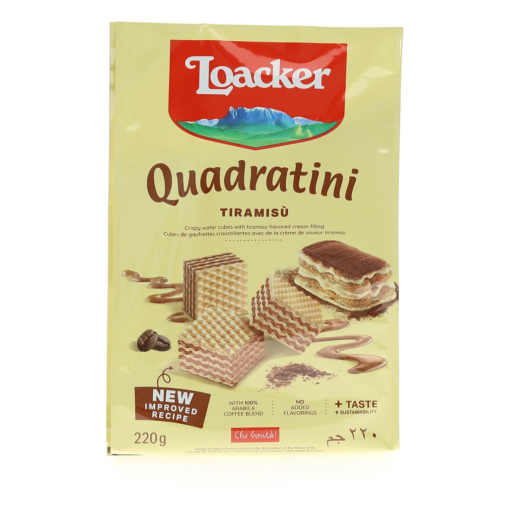 Loacker Quadratini waffer Tiramisu,espresso,capuccino Loacker choco and ...