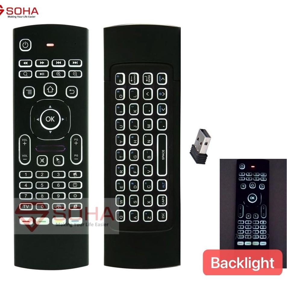 Kyb-022 SOHA Air Mouse Backlit LED Wireless 2.4G Mini Keyboard Remote ...