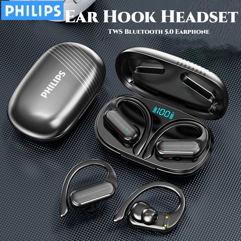 Philips TWS Bluetooth Earphone Wireless Ear Hook Earphones Smart Touch ...