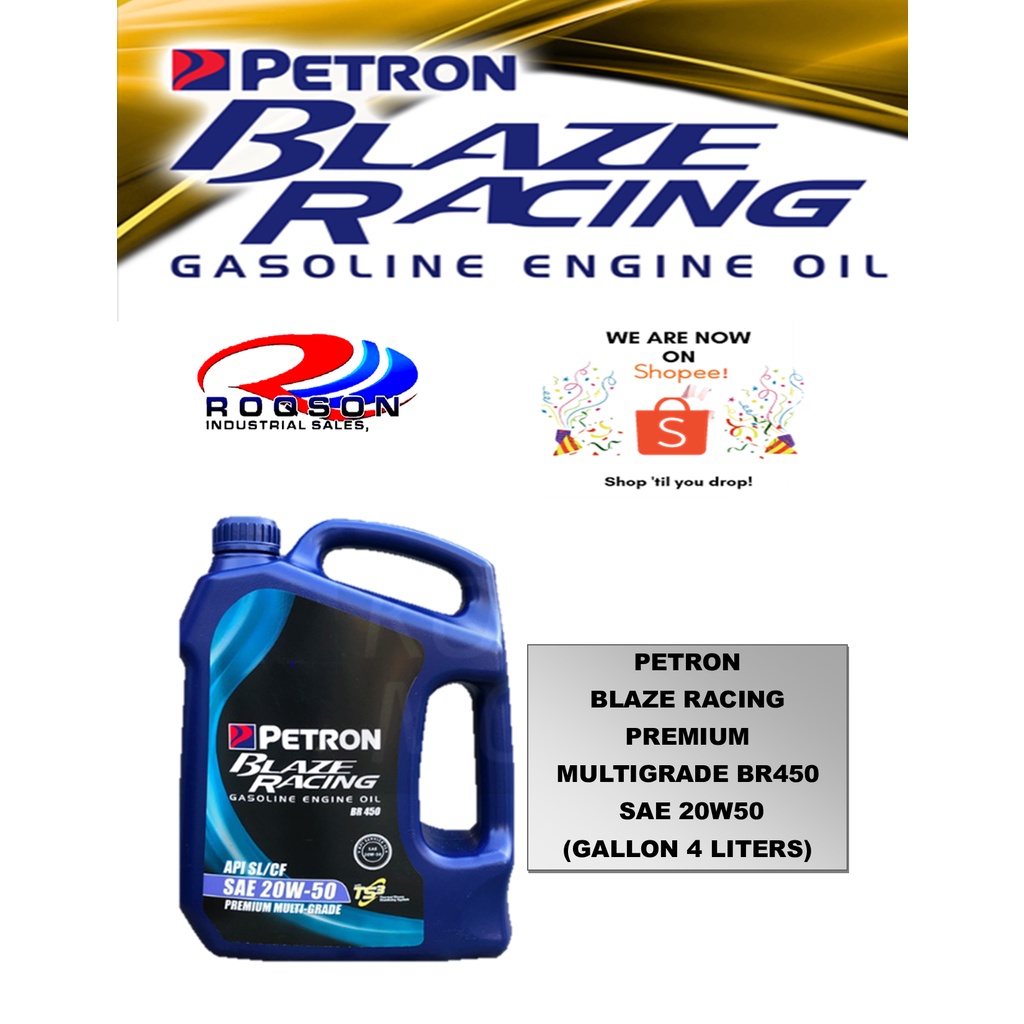 PETRON BLAZE RACING BR450 PREMIUM MULTIGRADE SAE 20W50 (GALLON 4 LITERS ...