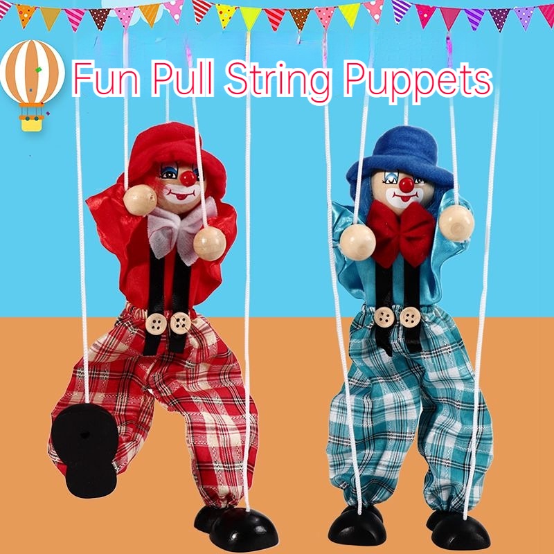 Puppets Pull String Puppet Wooden Doll Handmade Puppeteers Doll ...