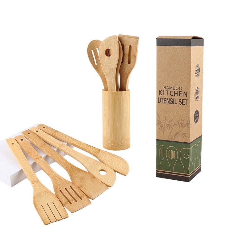 SALE 8pcs Bamboo Cookware Kitchenware Utensils Set Eco Friendly Wooden ...