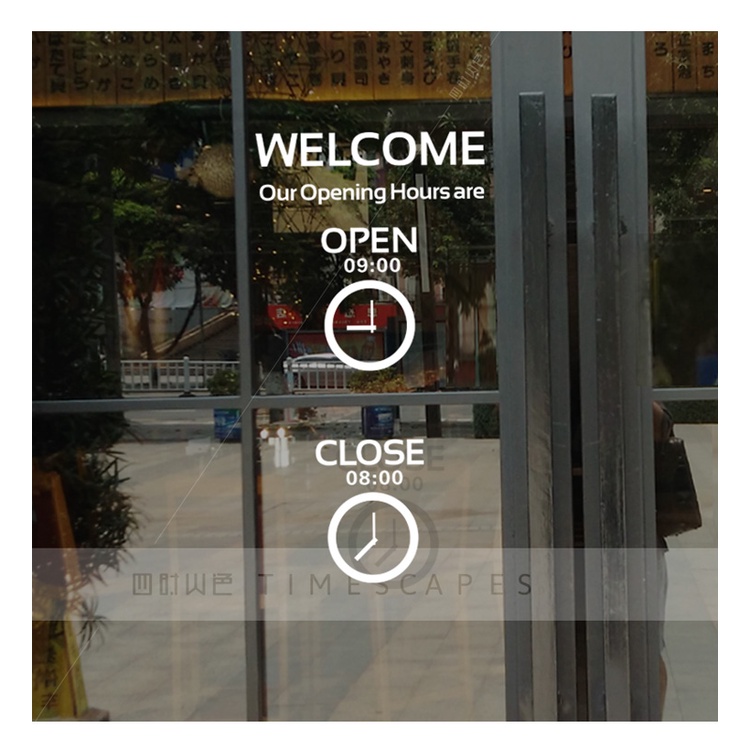 Store Opening Hours Customize Vinyl Wall Sticker Beauty Shop Milk Tea ...