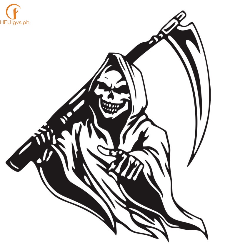 Grim Reaper Skull Decal Machine Car Truck Wall Window Vinyl Sticker ...